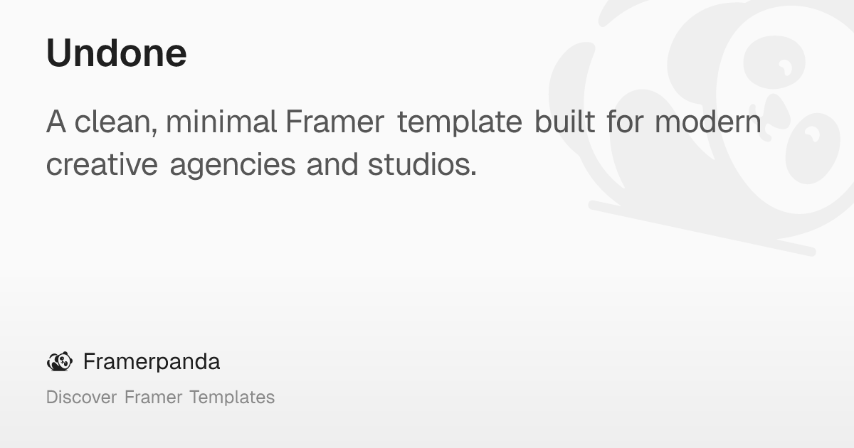 Undone – Framerpanda