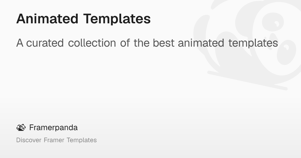 Animated Templates – Framerpanda