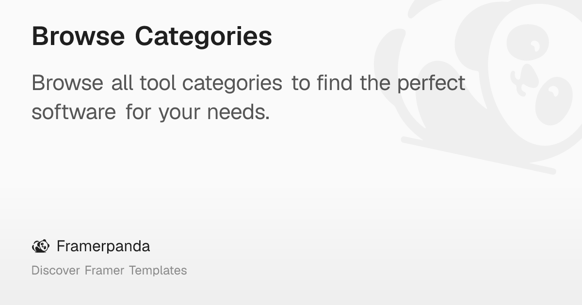 Browse Categories – Framerpanda
