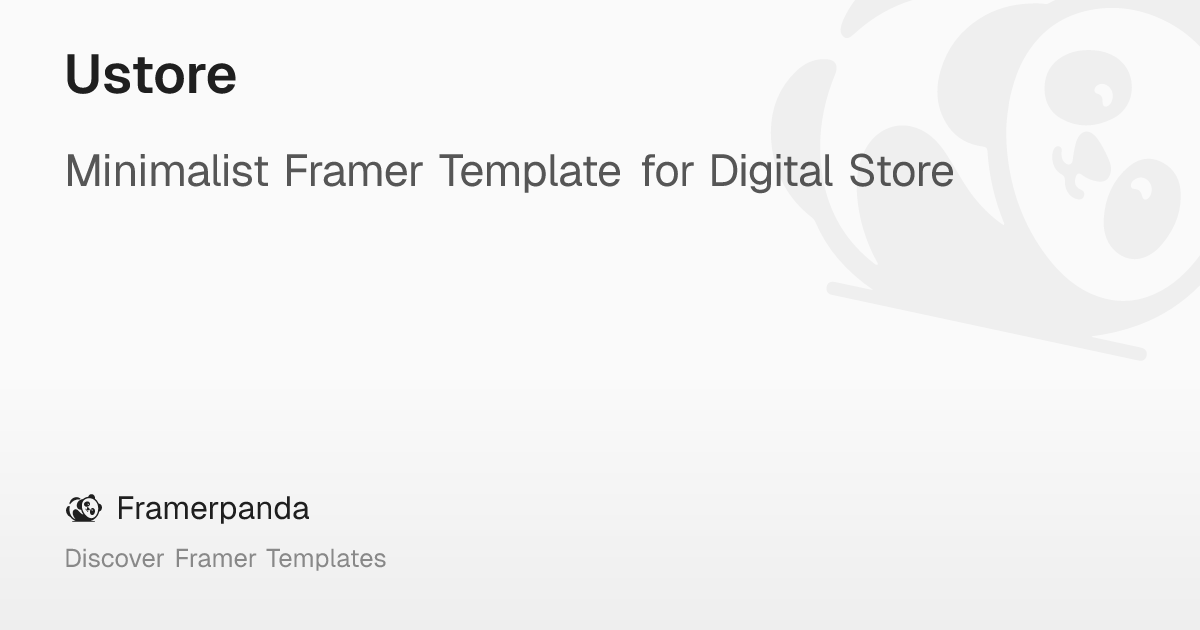 Ustore – Framerpanda