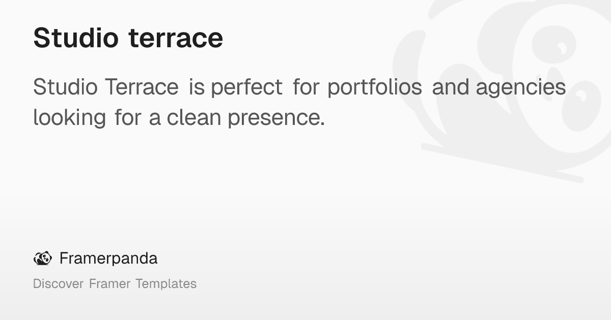 Studio terrace – Framerpanda