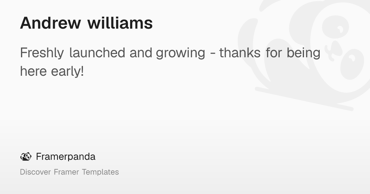 Andrew williams – Framerpanda