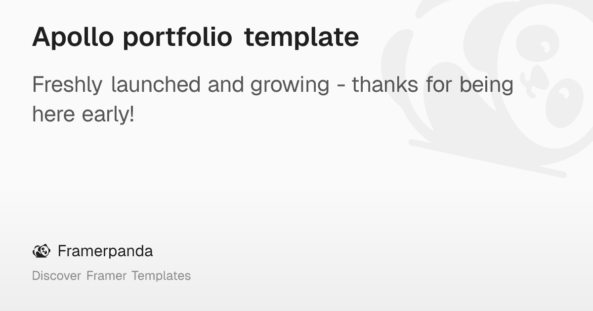 Apollo portfolio template – Framerpanda