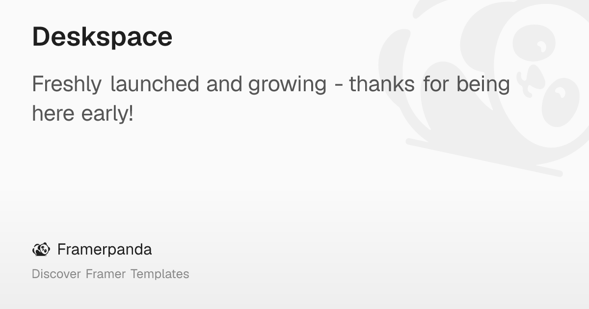 Deskspace – Framerpanda