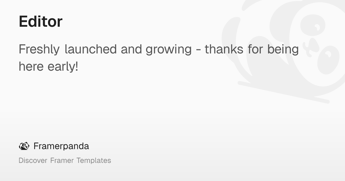 Editor – Framerpanda