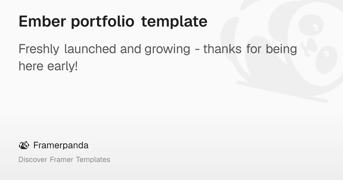 Ember portfolio template – Framerpanda
