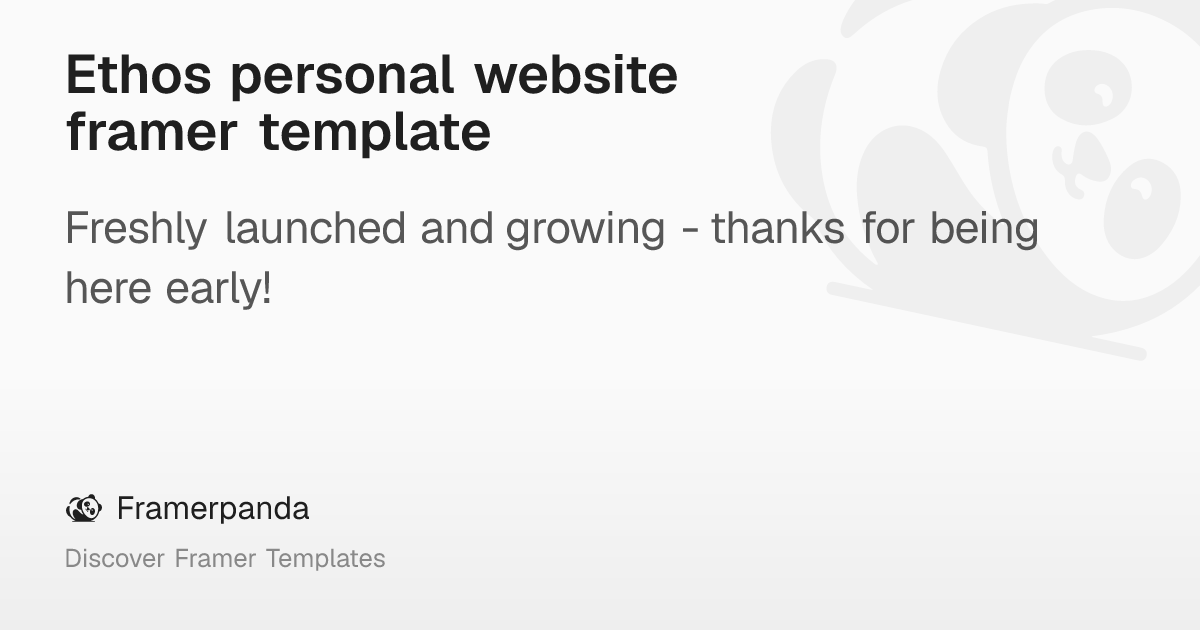 Ethos personal website framer template – Framerpanda