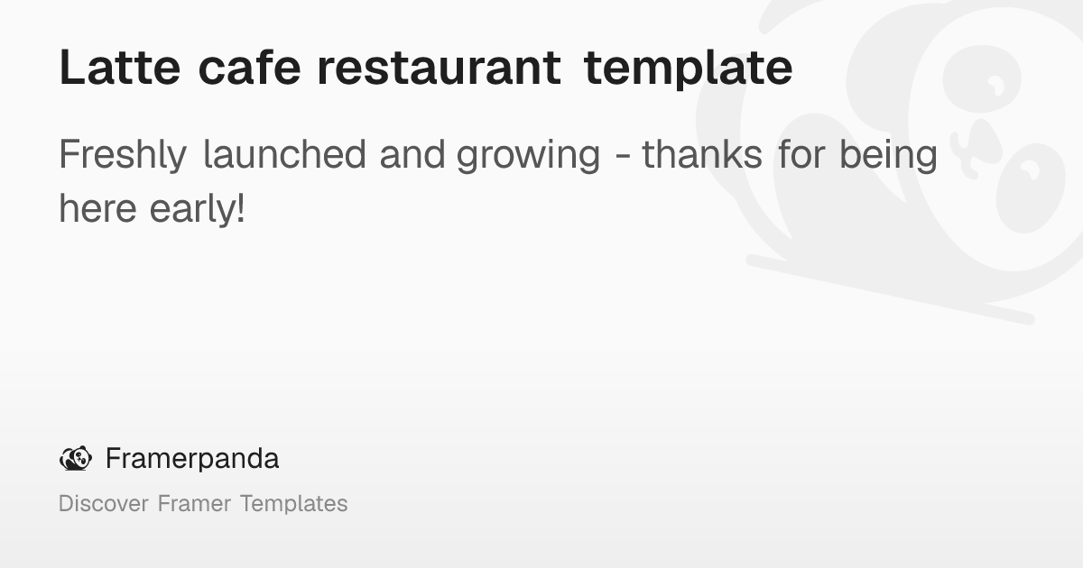 Latte cafe restaurant template – Framerpanda