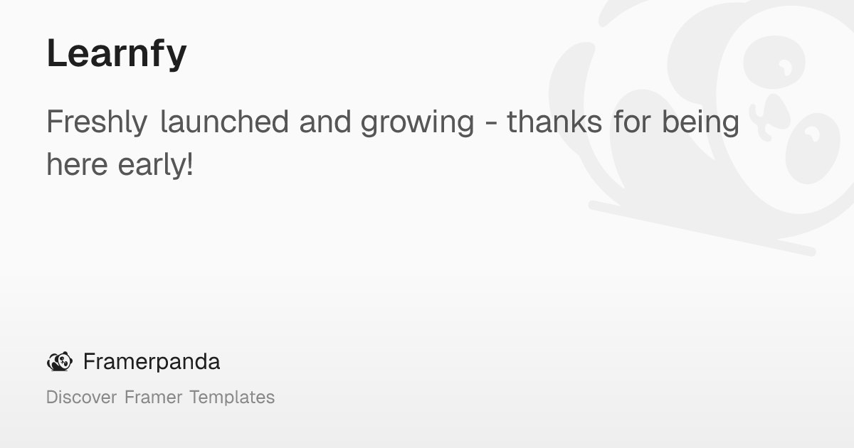 Learnfy – Framerpanda