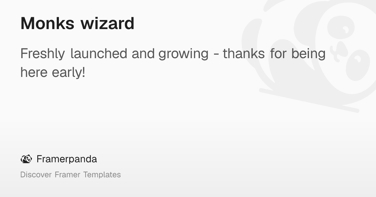 Monks wizard – Framerpanda
