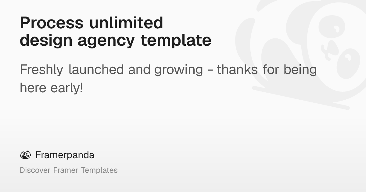 Process unlimited design agency template – Framerpanda