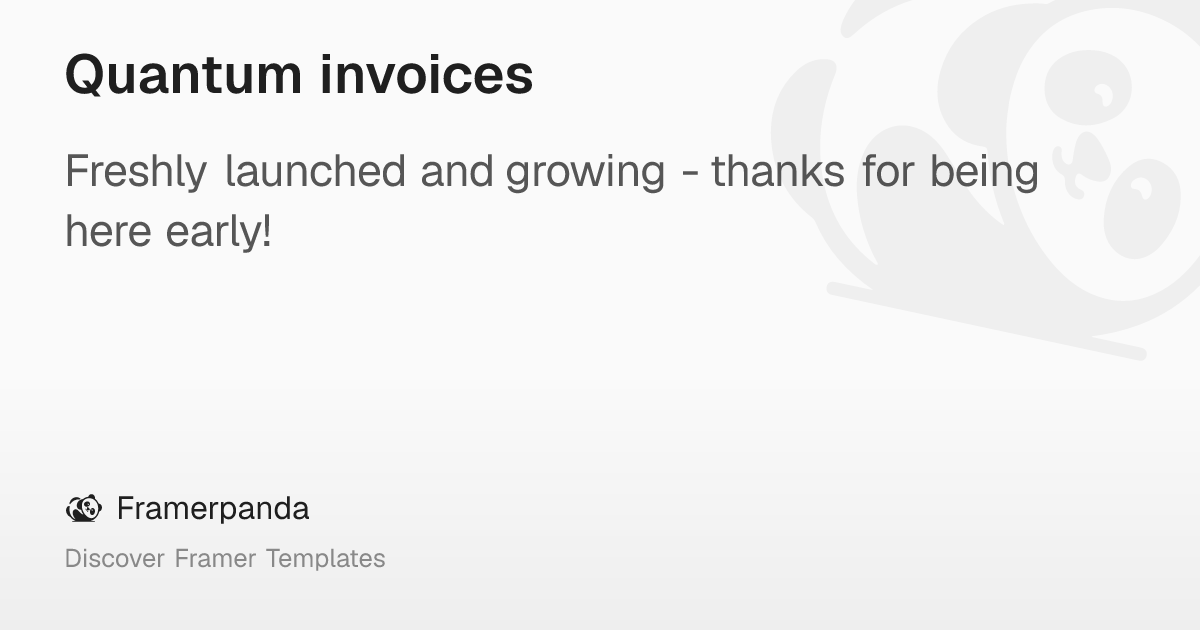 Quantum invoices – Framerpanda