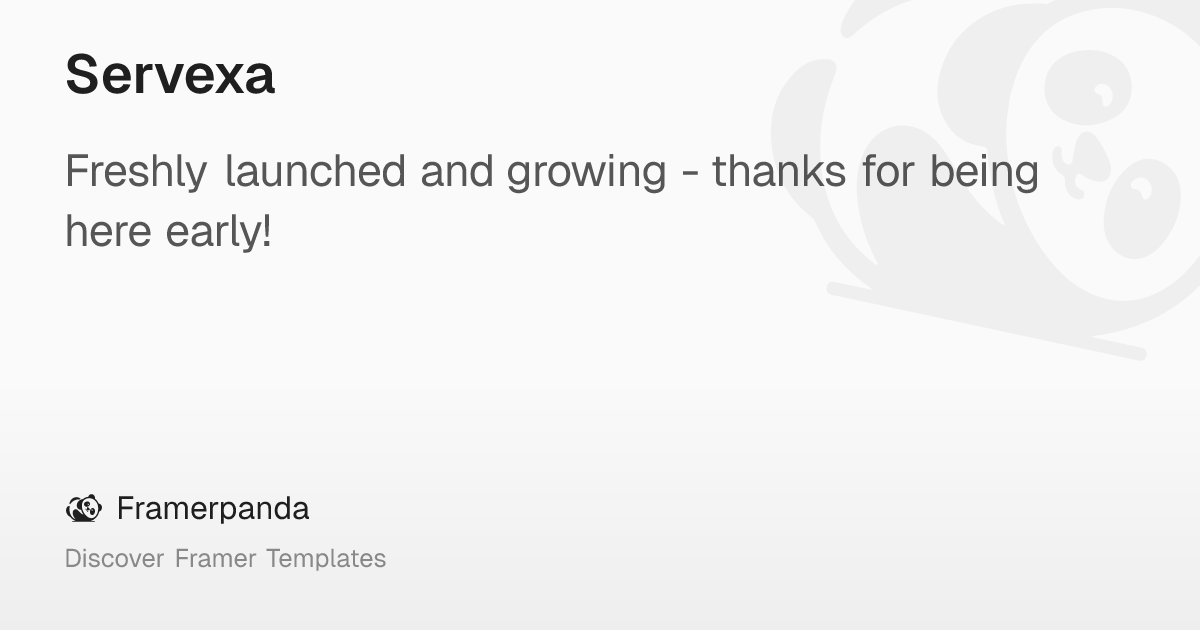 Servexa – Framerpanda