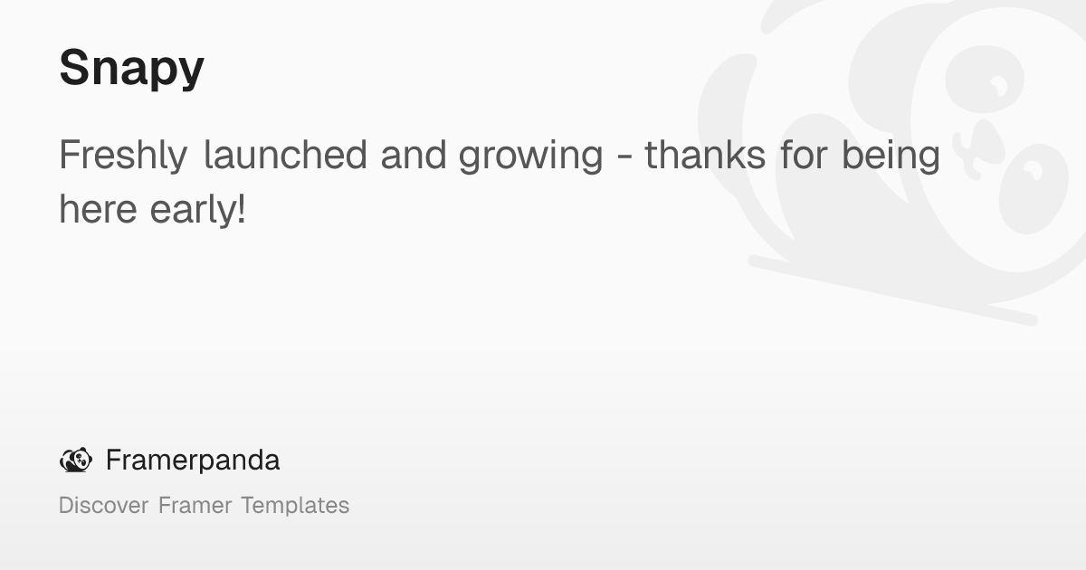 Snapy – Framerpanda