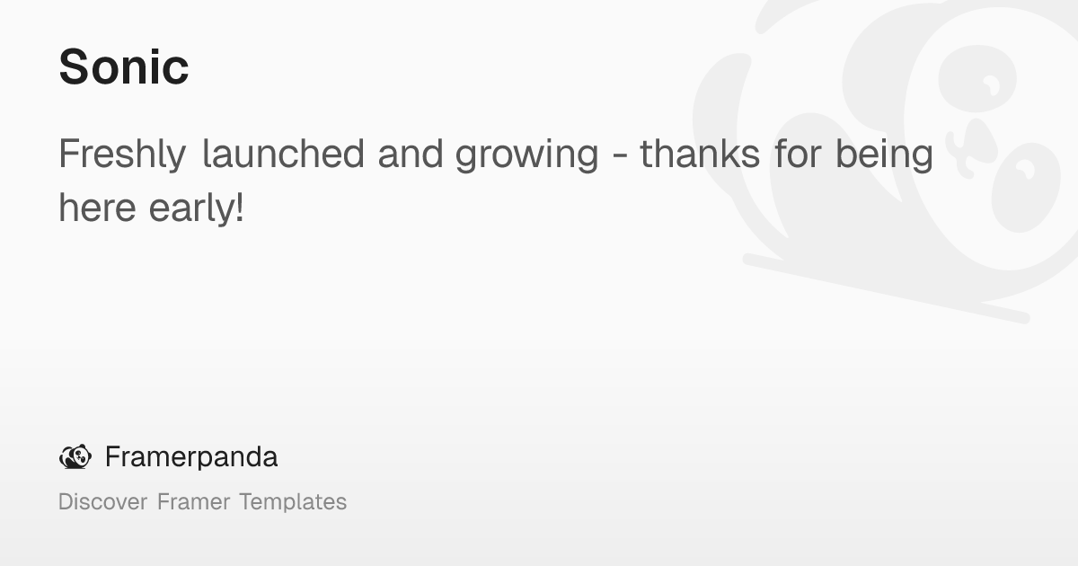 Sonic – Framerpanda