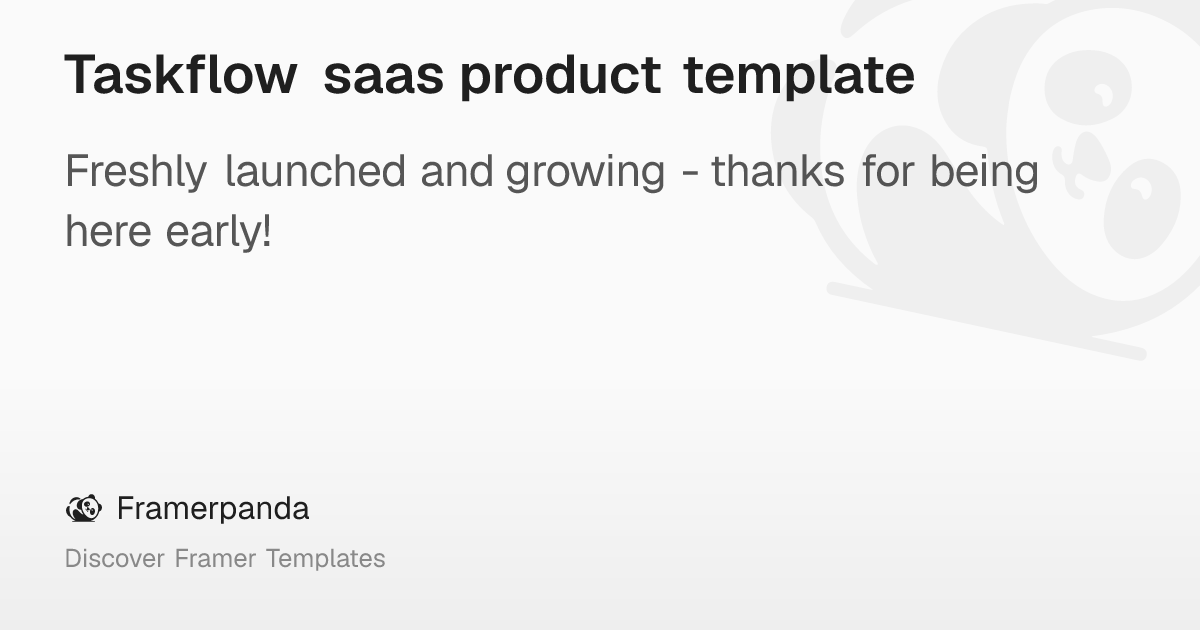 Taskflow saas product template – Framerpanda