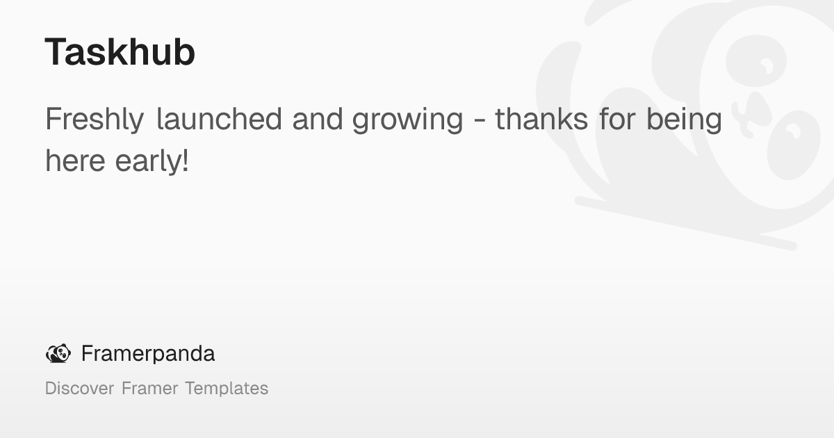 Taskhub – Framerpanda