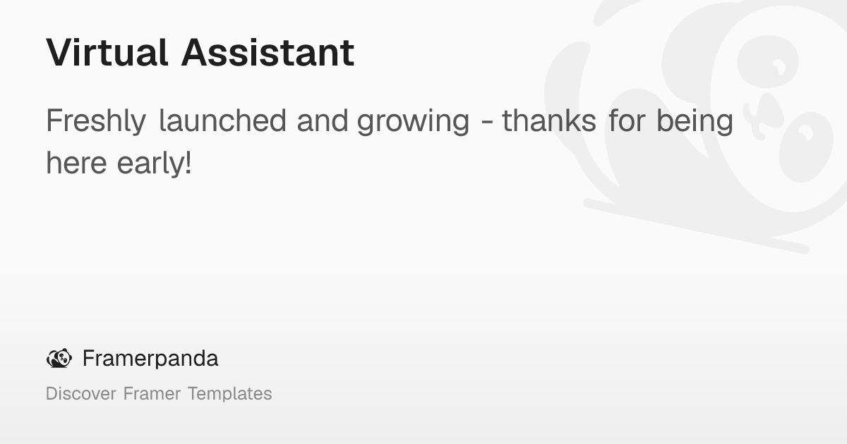 Virtual Assistant – Framerpanda